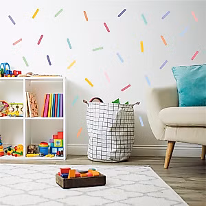 Confetti Strip Wall Decal Stickers for Kids Room Removable Confetti Sprinkle Wall Stickers for Nursery Boys Girls Bedroom DIY Decorations