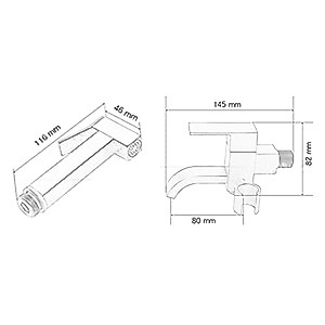ZLOCYIVHE Hand Held Bidet Sprayer for Toilet Hand Shower for Toilet Set Bidet Shower Head Attachment Gold Brass Cold Water Faucet Wall Mounted Cloth Diaper Sprayer Kit,1.5m(1 m)