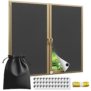 Oxdigi Portable Blackout Blind 118"x 57", 100% Blackout Curtains Shades with Hook& Loop Tabs, No Drill Cut to Any Size Temporary Window Cover for Travel, Bedroom, Baby Nursery Room, Dorm, RV, Skylight