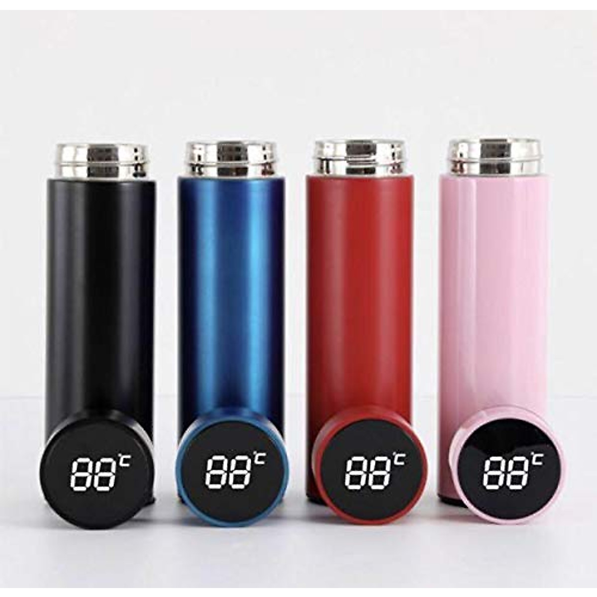 Smart Vacuum Insulated Water Bottle with Automatic LED Temperature Display, Large Flask 500 ML Stainless Steel Drinking Cup (Black)