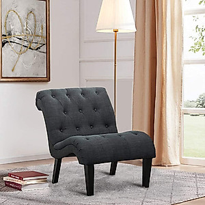 HAOBO Home Accent Chair Button Tufted Slipper Chair Armless Side Chair for Living Room Dining Room Bedroom Funiture