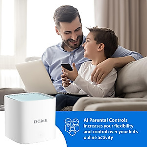 D-Link M15/2 Eagle Pro AI Mesh WiFi 6 Router System (2-Pack) AX1500 - Multi-Pack for Smart Wireless Internet Network, Voice Control
