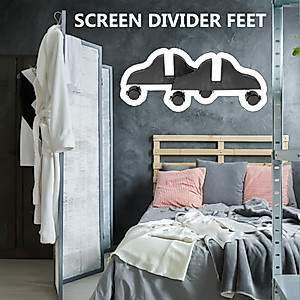 SEWACC 2pcs Plastic Room Divider Stand Folding Privacy Screen with Wheels Screen Panel Feet Screen Partition Base Support Holder Bracket for Home Office Black