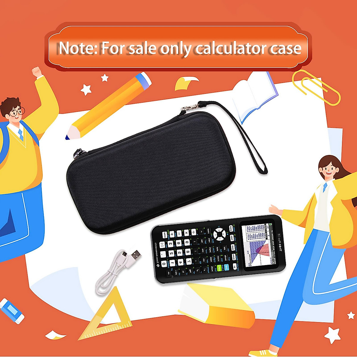 LTGEM EVA Hard Case Compatible with Texas Instruments TI-84 Plus CE/TI-84 Plus/TI-Nspire CX II CAS/TI-Nspire CX II/TI-83 Plus/TI-89 Titanium/TI-85 / TI-88 Color Graphing Calculator, White