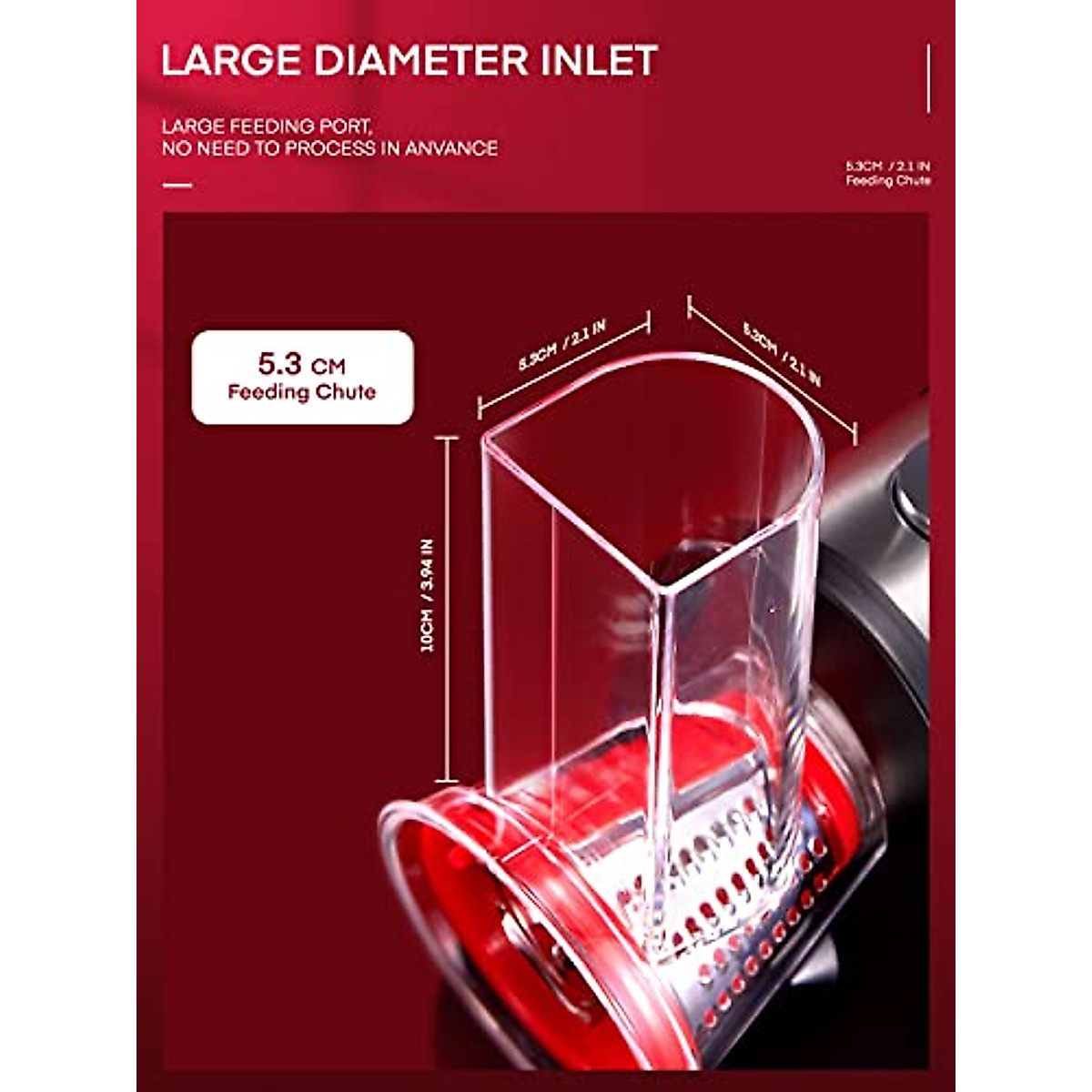 FOHERE Electric Cheese Grater Shredder, Electric Salad Maker for Home Kitchen Use, One-Touch Easy Control, Electric Grater for Vegetables, Cheeses and Nuts, BPA-Free, Red