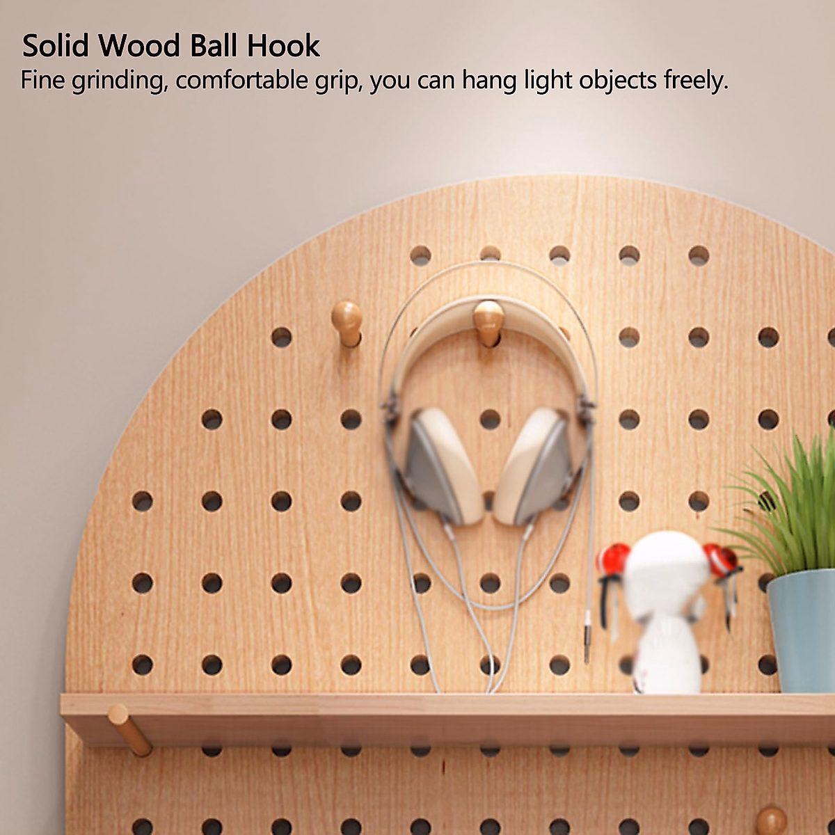 PFCDZDU Pegboard Wall Organizer Panels, Peg Boards Solid Wood Kits for Wall Crafts, Workbench Garage Kitchen Office Wall Display Storage Modular Combination Shelf (Color : Wood Colour, Size : 120x60