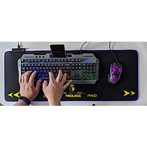 Illuminated Gaming Keyboard Model M-1000, Ergonomic Design, Waterproof and Anti-Skid Design, Support Multiple System, Constant Light/Breathing Mode Switch, Strong USB Cable 1.5m (5 ft.)