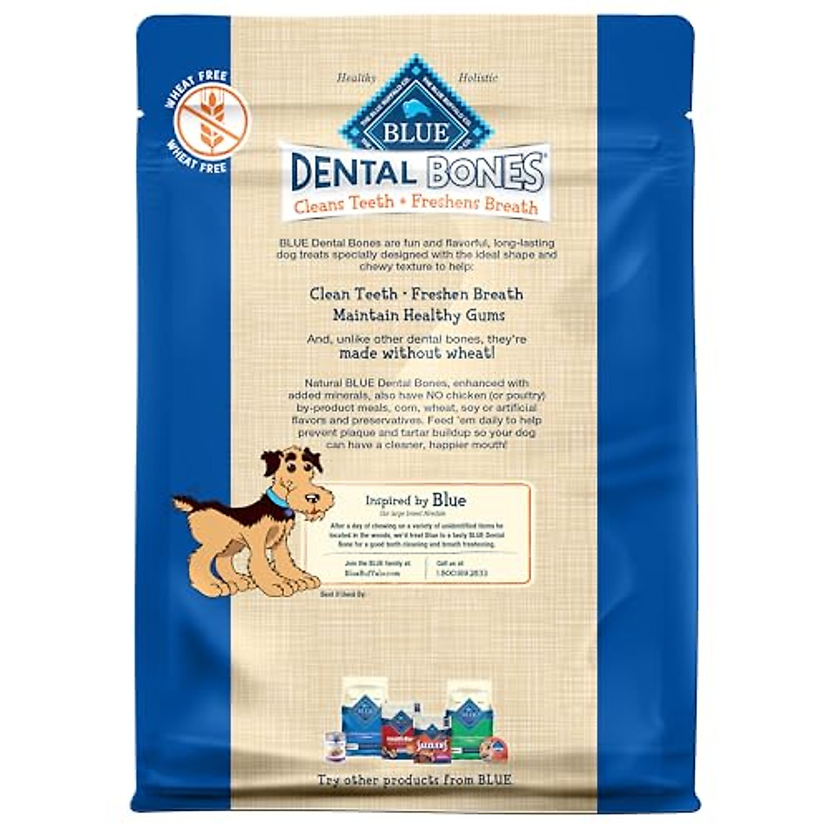 Blue Buffalo Dental Bones Small Natural Dental Chew Dog Treats Bag Value Pack