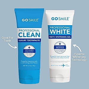 GO SMILE Sonic Pro Professional Blue Light Teeth Whitening System - Rechargeable Toothbrush, Dentist Recommended Luxury Enamel Whitening Toothpaste & Stain Removing Gel - No Tooth Sensitivity, White