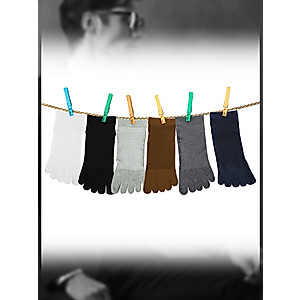 Bencailor 6 Pairs Women Five Toe Socks Cotton Breathable Compression Solid Color Tube Sock for Women Men Athletic Running(5-9,Black, White, Dark Gray, Light Gray, Coffee, Navy)