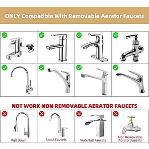 Faucet Aerator, Swivel Faucet Aerator,360°Twist Kitchen Sink Aerator, Sink Sprayer Attachment, Faucet Replacement Part 55/64'' Female Thread, Chrome