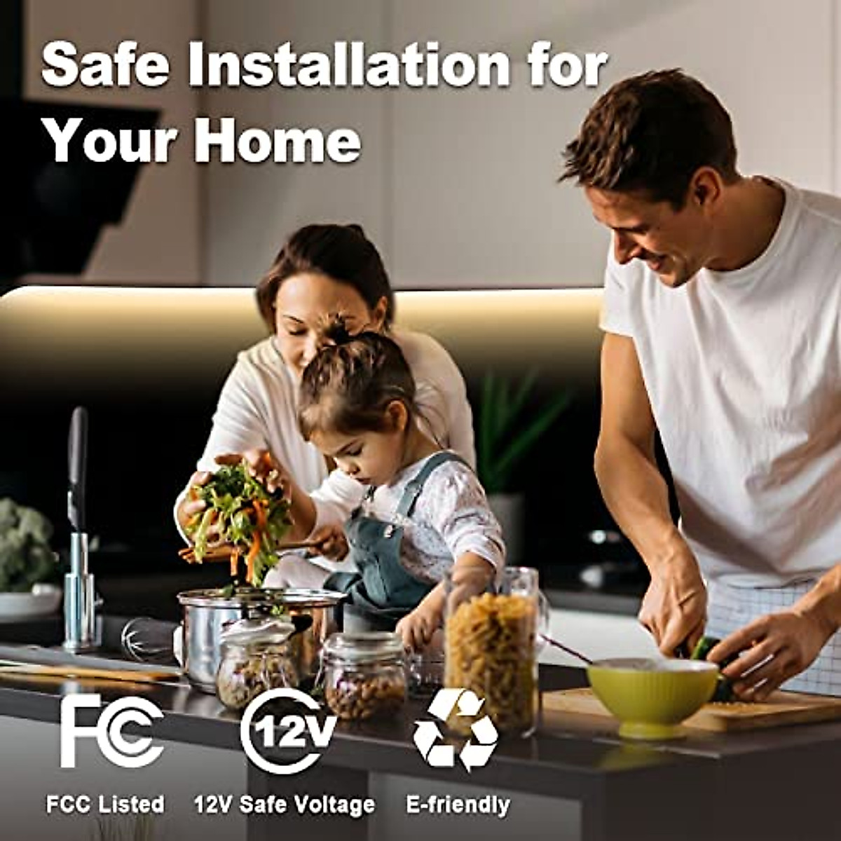 TJOY Under Cabinet Lighting Kit 20FT, 6PCS Dimmable 2700k-6500k Warm White to Daylight Bright LED Strip Light Bars, Touch and RF Remote Control, for Kitchen Cabinet, Counter, Shelf, Bookcase, 2000LM