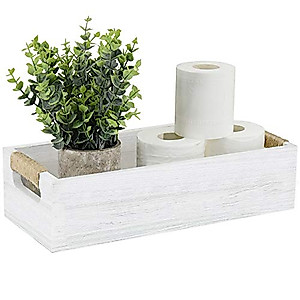 Bathroom Decor Box Toilet Paper Holder Wood Toilet Tank Box Toilet Paper Storage Basket with Artificial Flower Toilet Tank Tray Bathroom Kitchen Table Counter Funny Farmhouse Rustic Home Decor