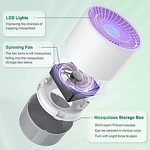 Mosquito Zapper, Electric Bug Zapper Portable Fly Zapper, Fly Catcher Traps for Home Use,Mosquito Killer Insect Fruit Fly Trap for Indoor Outdoor