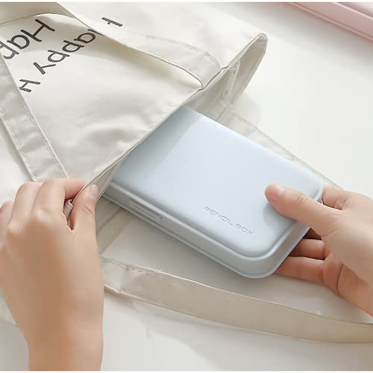 Sluxa Senior Advanced frosted touch pencil box for kids, Cute plastic box for girls ,Large capacity for adults, Hard crayon box storage for school office suppliers.