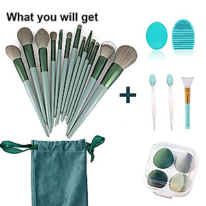 Makeup Brushes 22 Pcs Makeup Kit,Foundation Brush Eyeshadow Brush Make up Brushes Set (Green, 22 Piece Set)