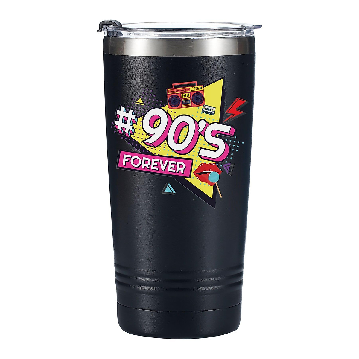 Onebttl 90s Retro Nostalgia Gifts Tumbler Travel Coffee Mug, Stainless Steel Insulated with Lid 20oz/590ml