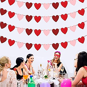 Heart Garland Banner DIY Decorations for Valentines Anniversary Wedding Birthday Party Decor Supplies 4 set