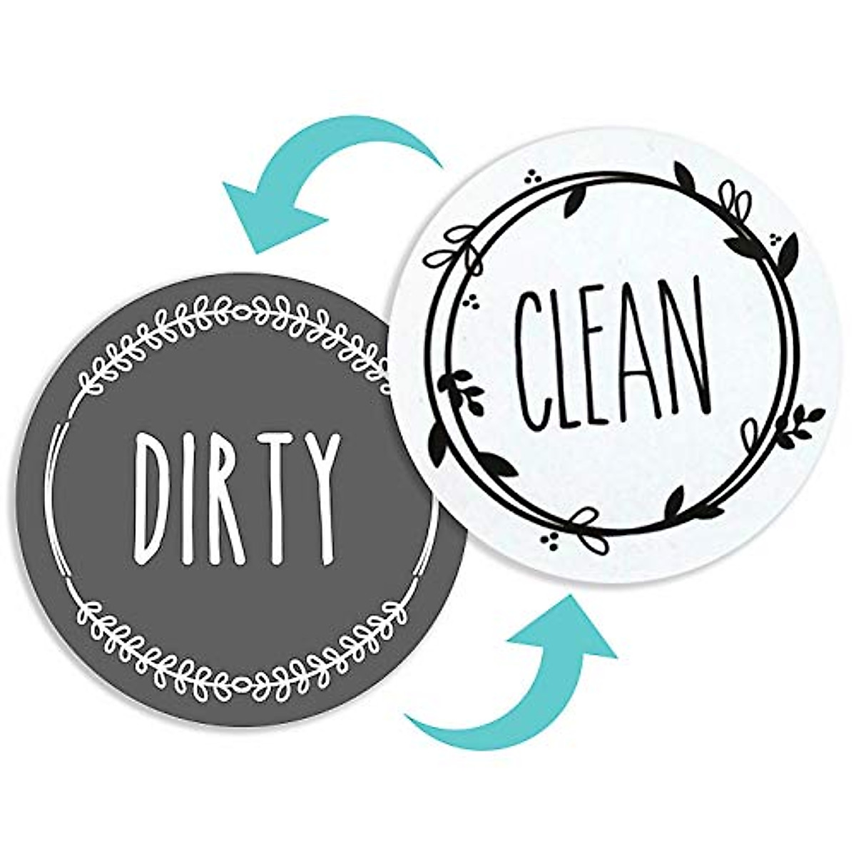 Dishwasher Magnet Clean Dirty Sign, Farmhouse Rustic Clean Dirty Magnet for Dishwasher, Dirty Clean Dishwasher Magnets, Dishwasher Clean Dirty Sign, Double-Sided Strong/Non Scratch