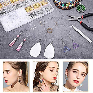 Anezus Earring Making Kit with Earring Hooks Findings, Earring Backs Posts, Jump Rings for Jewelry Making Supplies, 2320Pcs