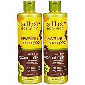 Alba Botanica Hawaiian, Coconut Milk Shampoo, 12 Ounce (Pack of 2)