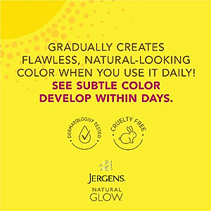 Jergens Natural Glow Face Moisturizer with SPF 20 Sunscreen, Fair to Medium Skin, Oil Free, UVA/UVB Protection - 2 oz