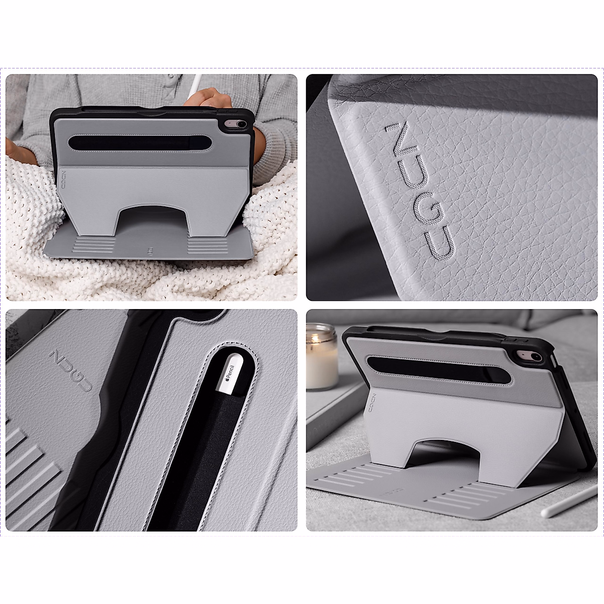 ZUGU Case iPad Pro 11 Inch Case, 1st/2nd/3rd/4th Generation 2018/2020/2021/2022, Slim Protective Cover w/Wireless Apple Pencil Charging, Convenient Magnetic Stand & Sleep/Wake Cover, Arctic Gray