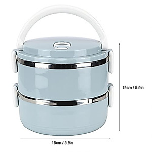 SALUTUY Lunch Box Food Storage, Food Jar Insulated Lunch Container Safe and Portable Stainless Steel for Hot Cold Food For Kids Adults,Man and Women(Double layer)