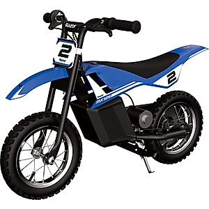 Razor MX125 Dirt Rocket Electric-Powered Dirt Bike with Authentic Motocross Dirt Bike Geometry, Rear-Wheel Drive,100-watt, high-Torque, Chain-Driven Motor, for Kids 7+