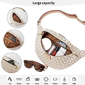 Crossbody Sling Bag for Women Men Leather Bum Belt Bags Fanny Pack Anti-theft Fastener Chest Bag for Travel