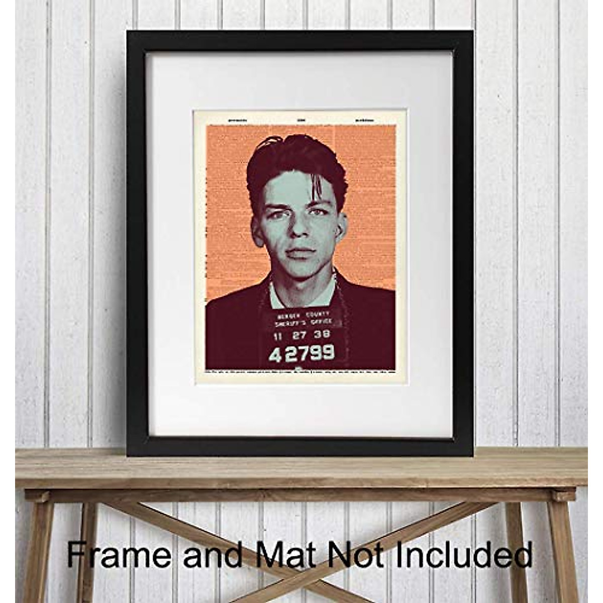 Frank Sinatra 8x10 Poster, Upcycled Dictionary Art Photo, Pop Art Home Decor - Modern Wall Art Print - Unique Contemporary Room Decorations for Living Room, Bedroom - Gift for Ole Blue Eyes Fans