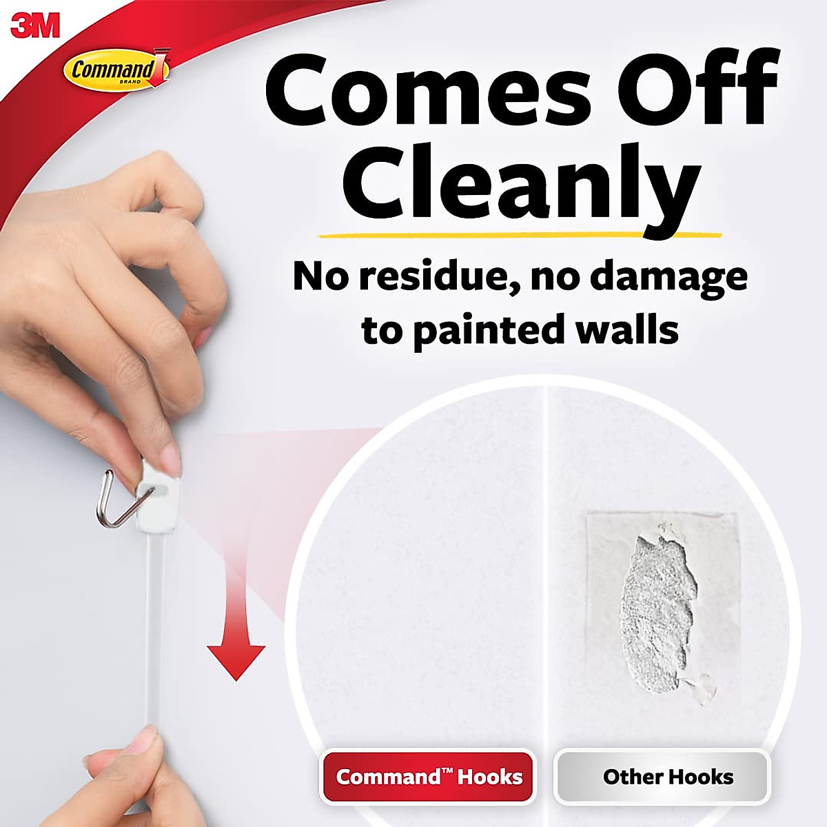 Command Small Wire Toggle Hooks, Damage Free Hanging Wall Hooks with Adhesive Strips, No Tools Wall Hooks for Hanging Organizational Items in Living Spaces, 3 White Hooks and 4 Command Strips
