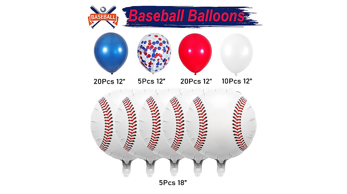 60 Pc Baseball Theme Party Decorations & Balloons