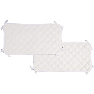 Abstract Quilted Portable Crib Bib Sheet Saver 24.5" X 13" (2 Pack, White)