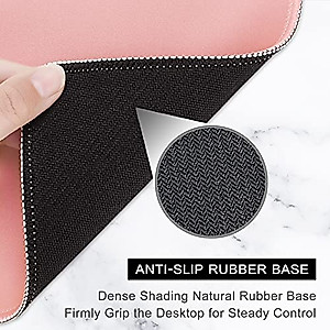 Hsurbtra Mouse Pad, Premium-Textured Square Mousepad 10.2 x 8.3 Inch, Stitched Edge Anti-Slip Waterproof Rubber Mouse Mat, Pretty Cute Mouse Pad for Office Gaming Laptop Women Kids Pink