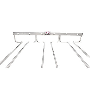 XIAOYU 304 Stainless Steel Stemware Rack, Wine Glasses Racks, Wall Mounted, Under Cabinet Wine Glass Holder Hanger for Shelf Kitchen or Bar, 10.24 Inch, 3 Rows