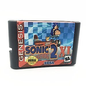 Royal Retro Sonics 2 XL For Sega Genesis & Mega Drive 16 Bit Video Games Conosle (Black)