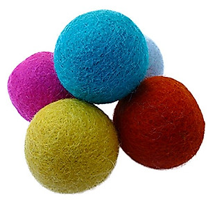 Earthtone Solutions Wool Felt Ball Toys for Cats and Kittens, Fun Adorable Colorful Soft Quiet Felted Fabric Balls, Unique for Cat Lovers, Merino Wool, Hand Made in Nepal