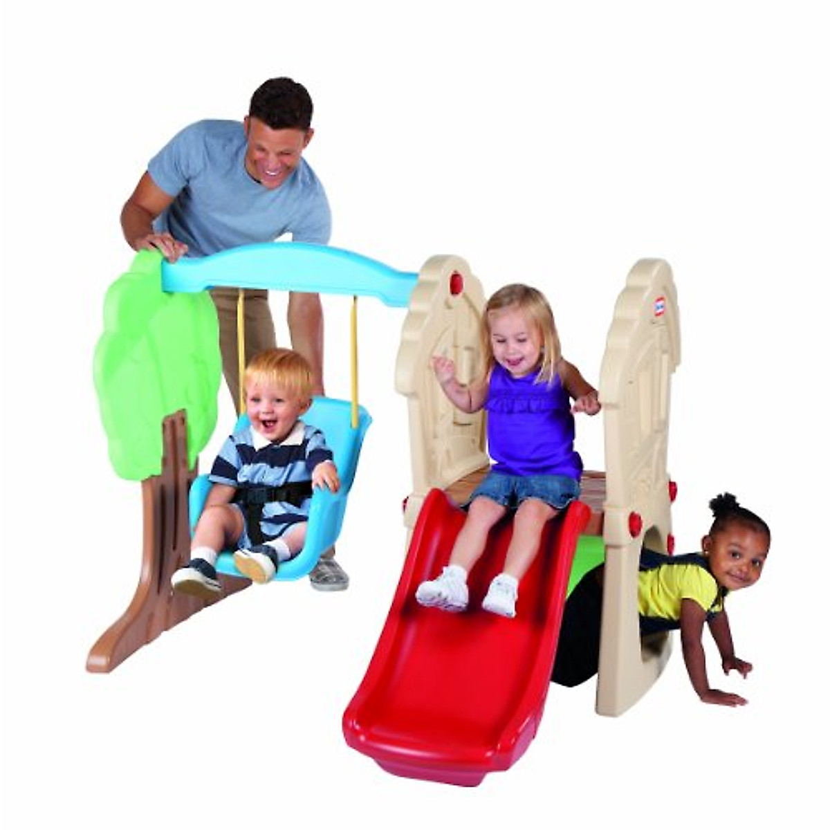 Little Tikes Hide & Seek Climber and Swing, Indoor Outdoor with Slide - Easy Set Up - Toddler Playset, 53.50''L x 52.00''W x 41.00''H