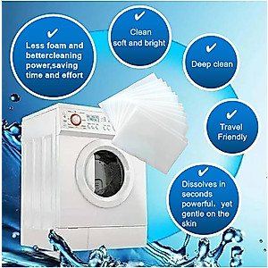 Laundry Detergent Sheets by Enyur, Laundry Sheets for Traveling, No Scent, Free and Clear For Borh Travel and Home Use - 1 Pack / 32 Loads