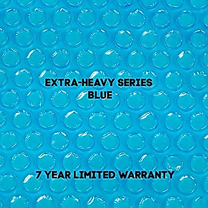 Harris C.R.S. Heat Retention Solar Covers for Above Ground Swimming Pools | Retain Sun/Solar Heat by Lowering Your Evaporation Rate Up to 75% | (18' Round, Heavy Series Blue)