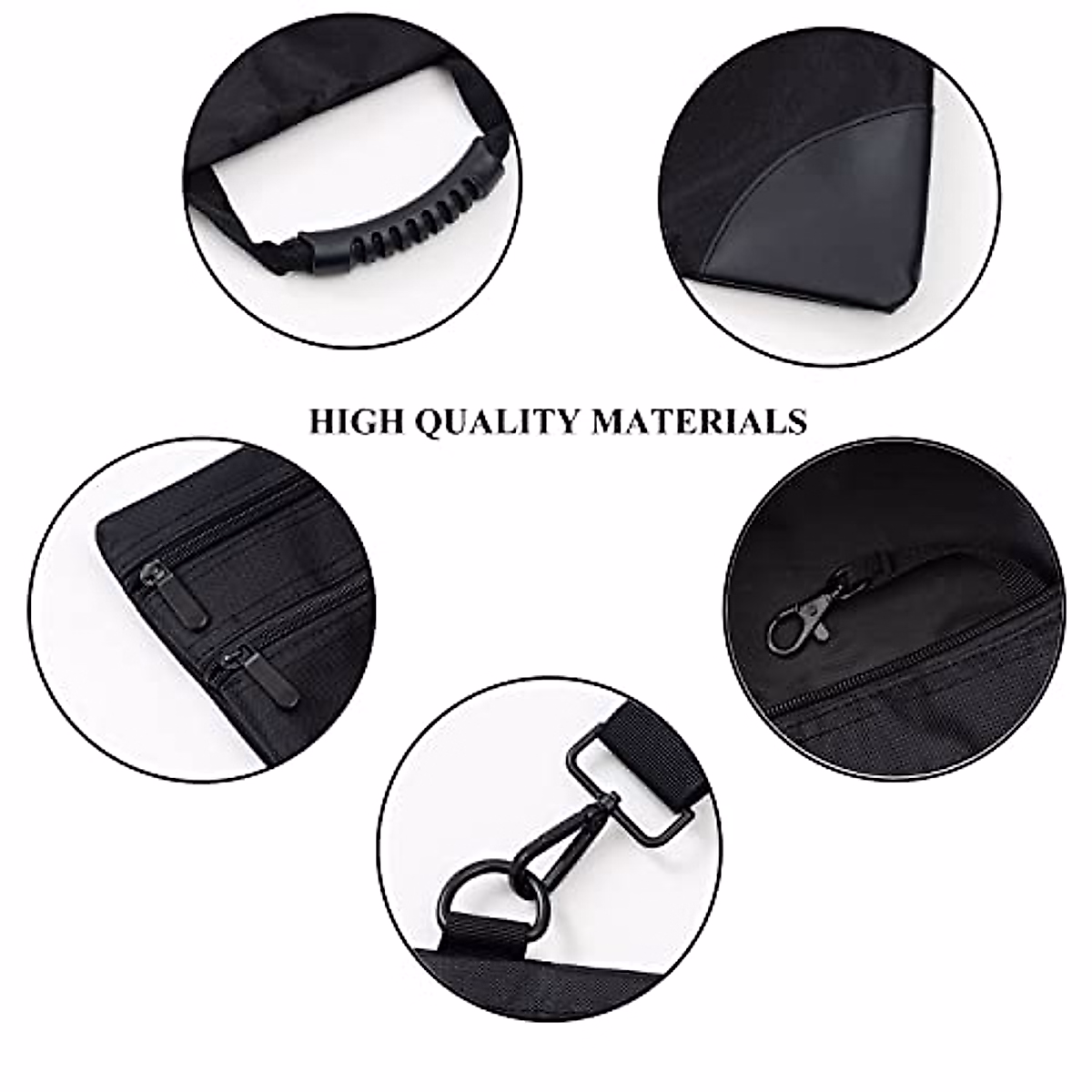 eageus Art Portfolio Case 26 x 38 inches, Waterproof Nylon Large Art Portfolio Bag Artist Canvas Carrying Bag with Soft-sided Shoulder Straps, Black Art Storage Folder for Artwork Organization