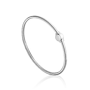 Lighthouse Creations The Traditional Sterling Silver Single Ball Threaded Bracelet from Cape Cod…FLEX Style, 7.5"