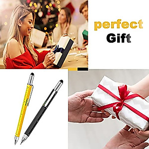Multitool Pen - Multi-tool DIY Tool, Unique Gadget With Screwdriver Pen, Touchscreen Stylus,Ruler,Bubble Level,Stocking Stuffers Gifts for Carpenter,Dad, Valetentine's Day, Father' Day, Boyfriends