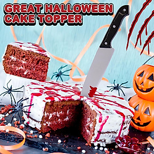 ArtCreativity Fake Bloody Knife Set for Halloween - Bloody Knife Prop Set with Meat Cleaver and Kitchen Knife - Two Highly Detailed Plastic Knives for Halloween Costumes - Toy Knife Set with Blood
