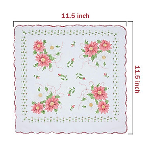 30 Pcs Womens Floral Print Handkerchiefs Vintage Soft Cotton Handkerchiefs Bulk