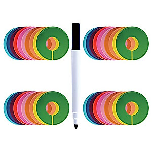 FindUWill 40 Pack Clothing Rack Size Dividers Wardrobe Round Hangers Dividers with 1 Piece Marker Pen(40pcs, Colored)