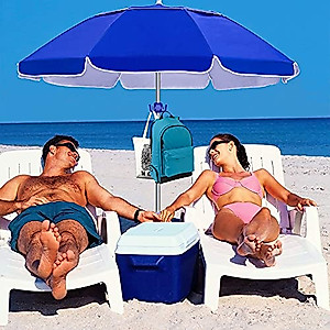 Linkidea 4 Pack Beach Umbrella Hanging Hooks, Plastic Adjustable Travel Umbrella Hooks for Towels, Camera, Sunglasses, Bags