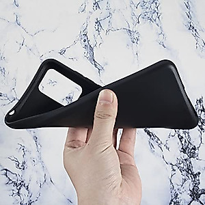 Shantime Case for TCL 305 + 2 x Screen Protector Tempered Glass Protective Film - [2 Pack] Soft Gel TPU Silicone Protection Case for TCL 306 TCL 30 SE TCL 30E(6.52") (Black)