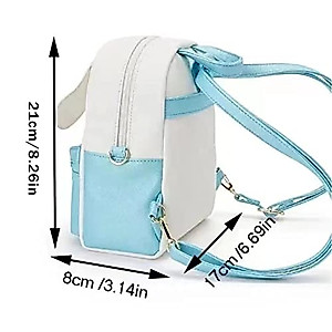 Cartoon Anime Mini Backpack with key chain Cute PU Shoulder Bags Cosplay Handbag for Girls (Black 1)